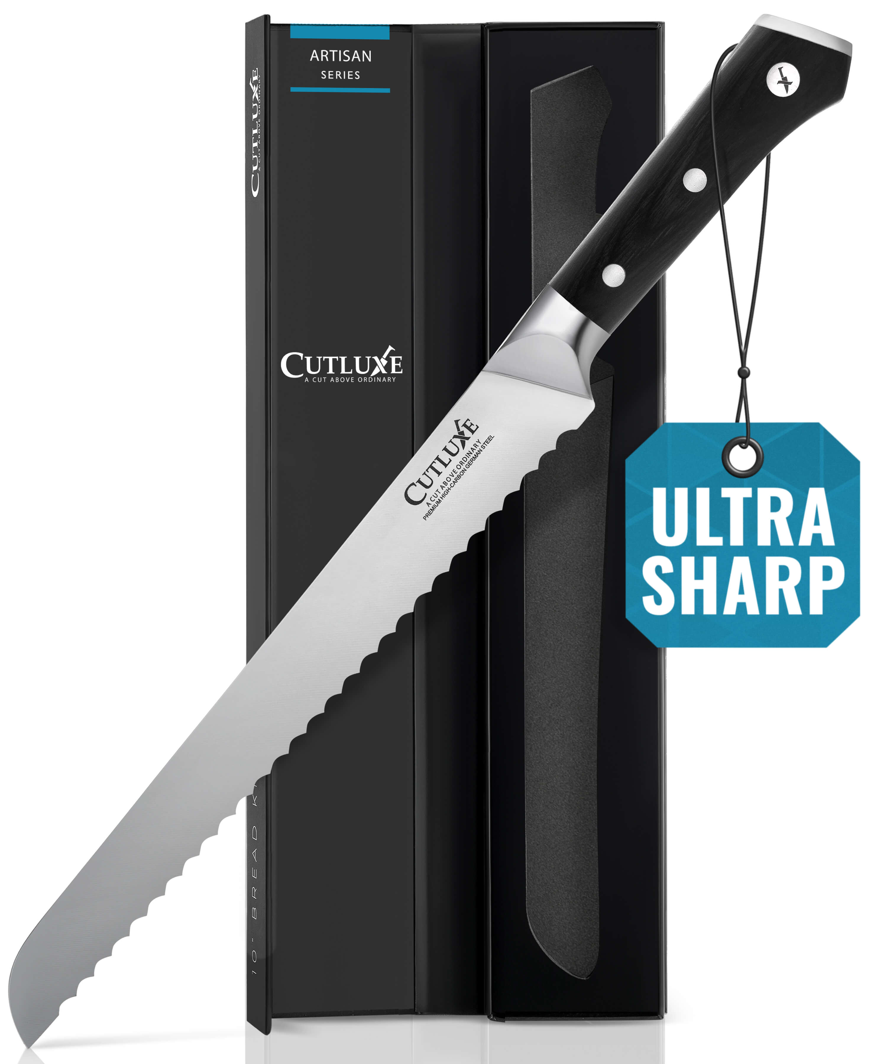 CUTLUXE 10 Bread Knife Serrated Edge Knife Artisan Series