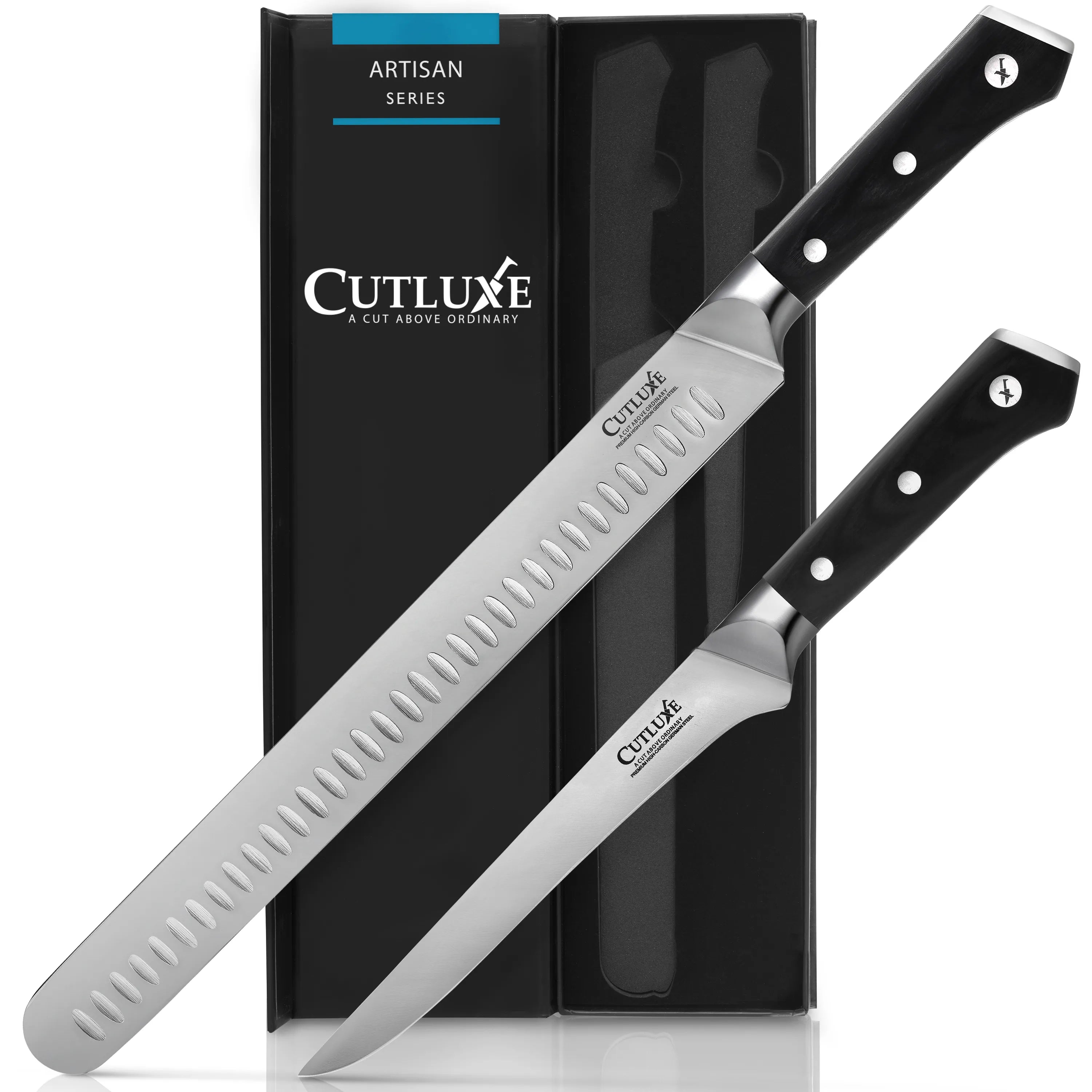 12" Brisket Slicing Knife and 6" Boning Knife | BBQ Carving Knife Set