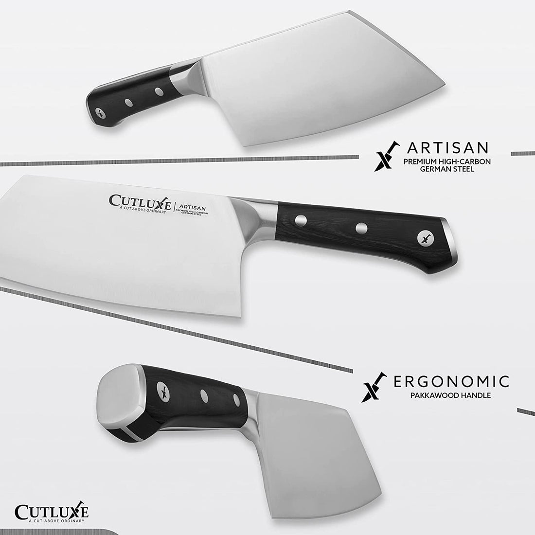 CUTLUXE 7" Cleaver Knife, Heavy Meat Cleaver Chopping Knife – Artisan ...